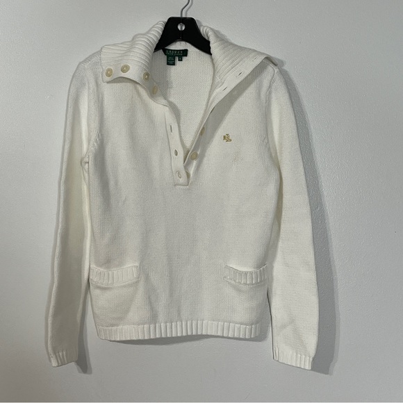 Lauren Ralph Lauren | Sweaters | Lauren Ralph Lauren White Ribbed ...